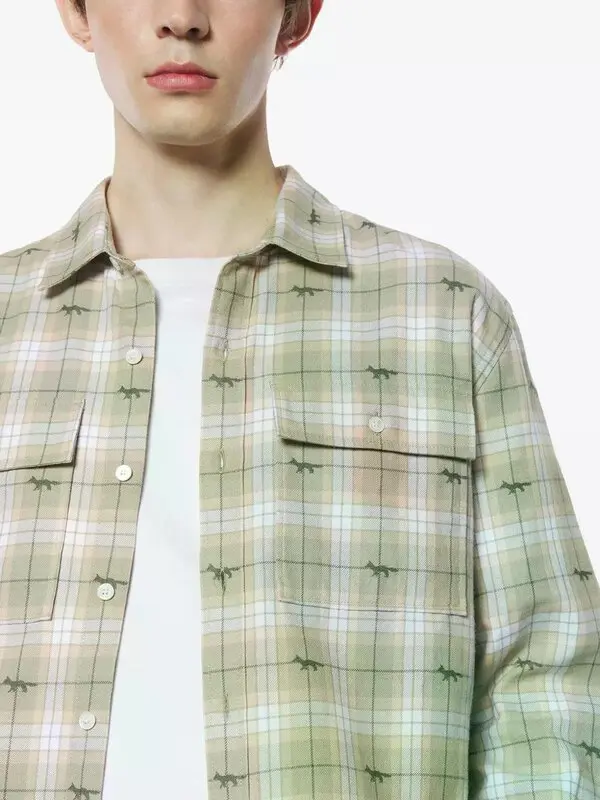 Maison Kitsuné Checked Shirt - Green