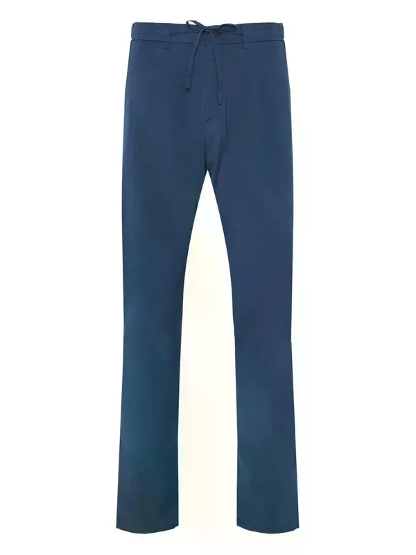 Canali Drawstring Straight-leg Trousers - Blue