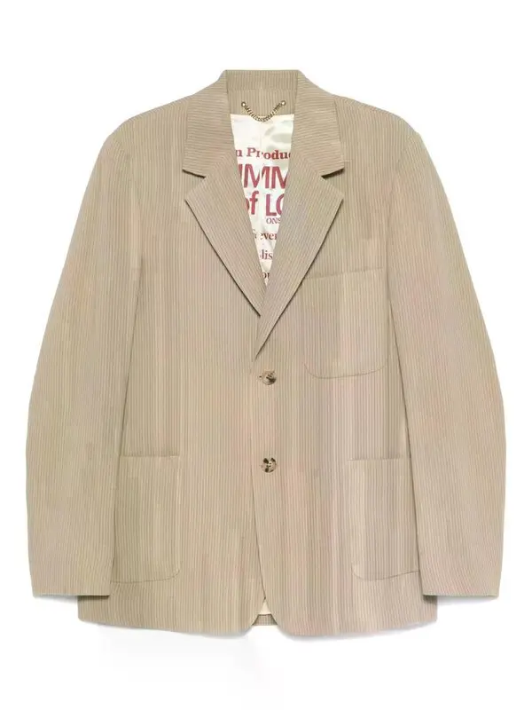GOLDEN GOOSE Pinstripe Single-breasted Blazer - Neutrals