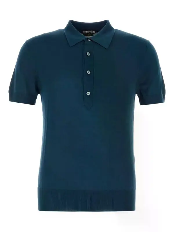 TOM FORD Short Sleeve Polo Shirt - Blue