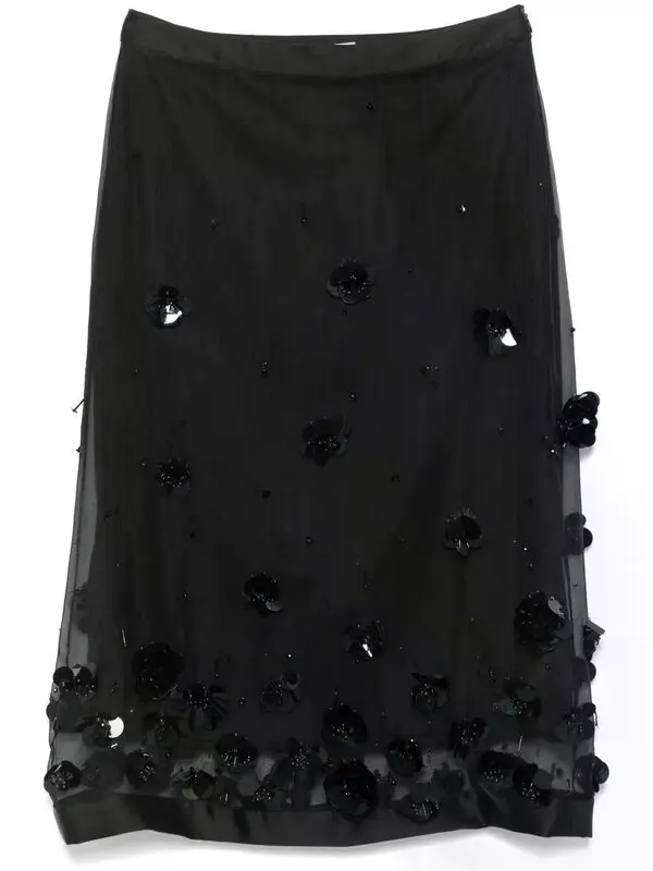 Viktor & Rolf Bead-embellished Midi Skirt - Black