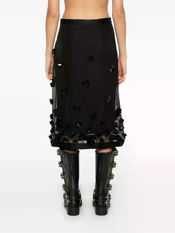 Viktor & Rolf Bead-embellished Midi Skirt - Black