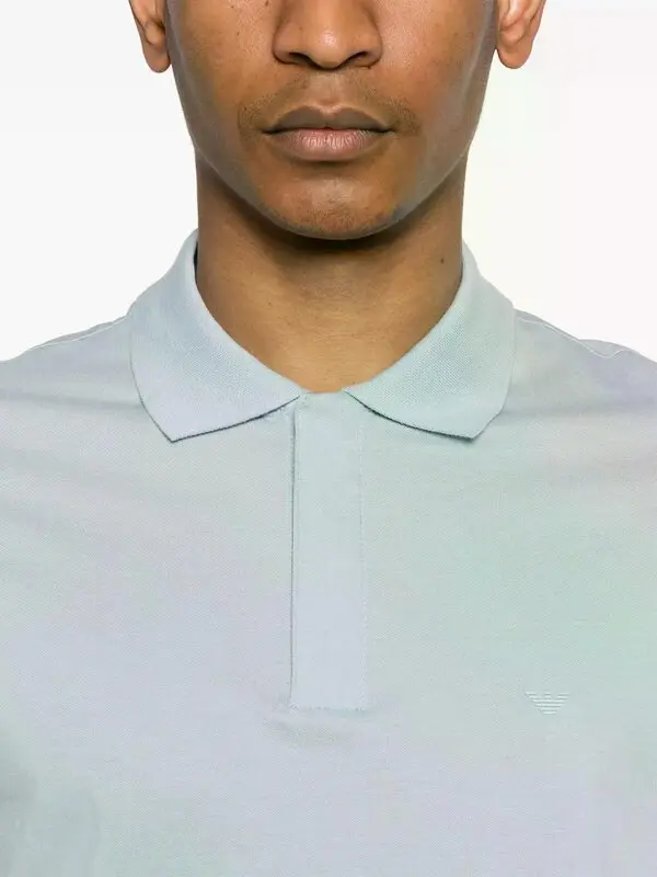 Emporio Armani Piqué Polo Shirt - Blue