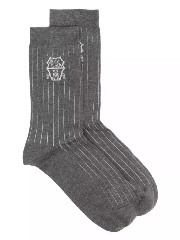 Brunello Cucinelli Intarsia-knit Socks - Grey