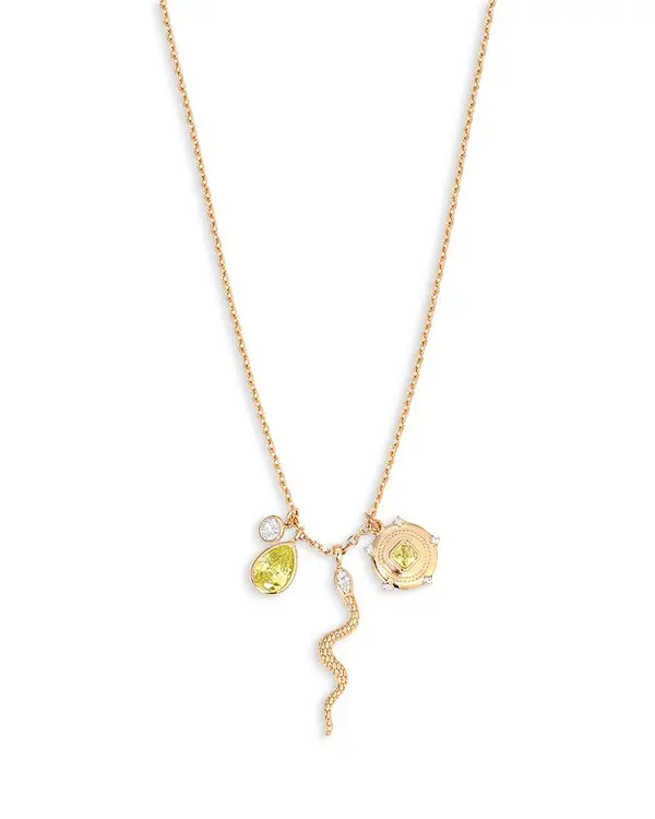 Ettika Cubic Zirconia Charm Pendant Necklace - Gold