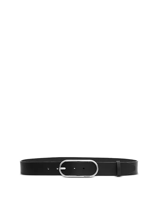 Rag & Bone Rounded Rebound Leather Belt - Black