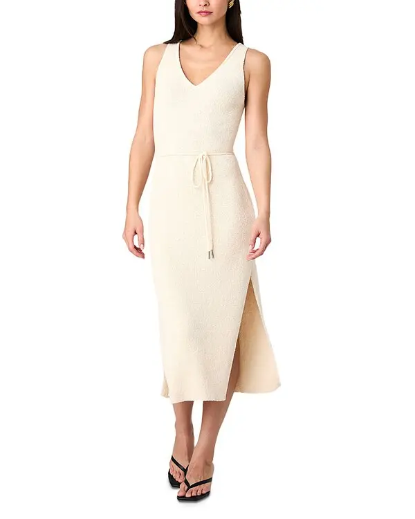 French Connection Terry Spun V-neck Midi Dress - Ecru