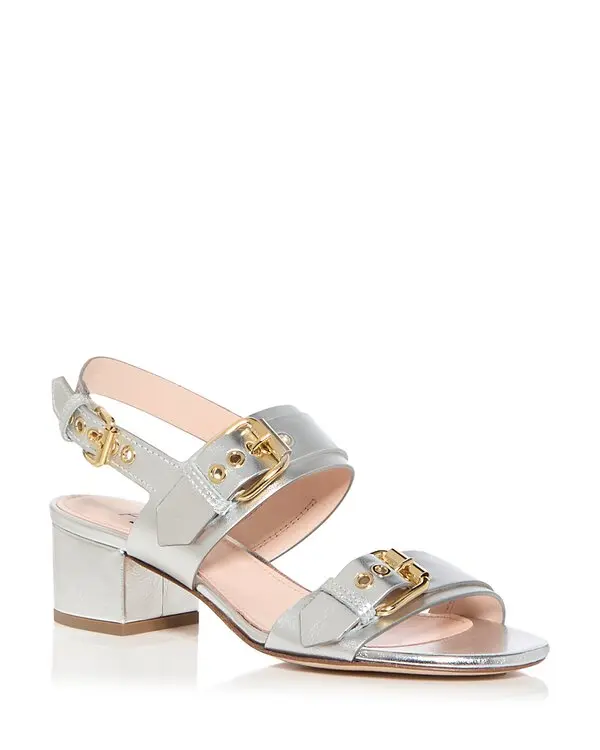 Agl Lala Block Heel Sandals - Silver