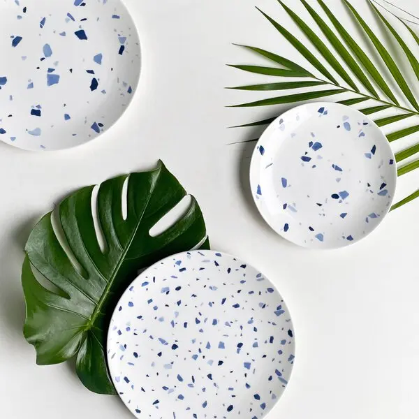 Twig New York Terrazzo Azzurro Salad/dessert Plates, Set Of 2 - Blue