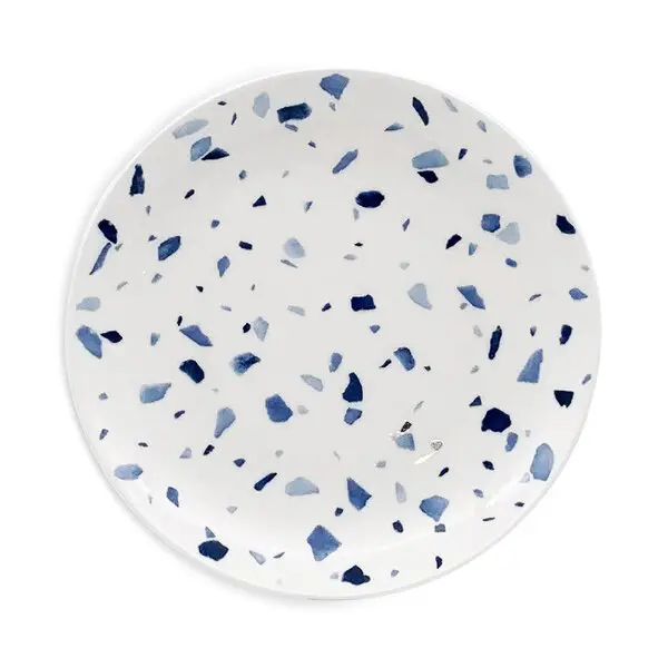 Twig New York Terrazzo Azzurro Bread/canape Plates, Set Of 2 - Blue