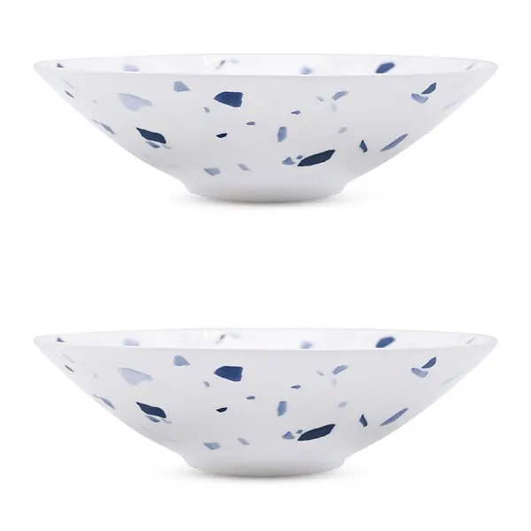 Twig New York Terrazzo Azzurro Soup/pasta Bowls, Set Of 2 - Blue