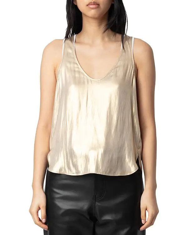 Zadig&Voltaire Tarys Satin Top - Gold