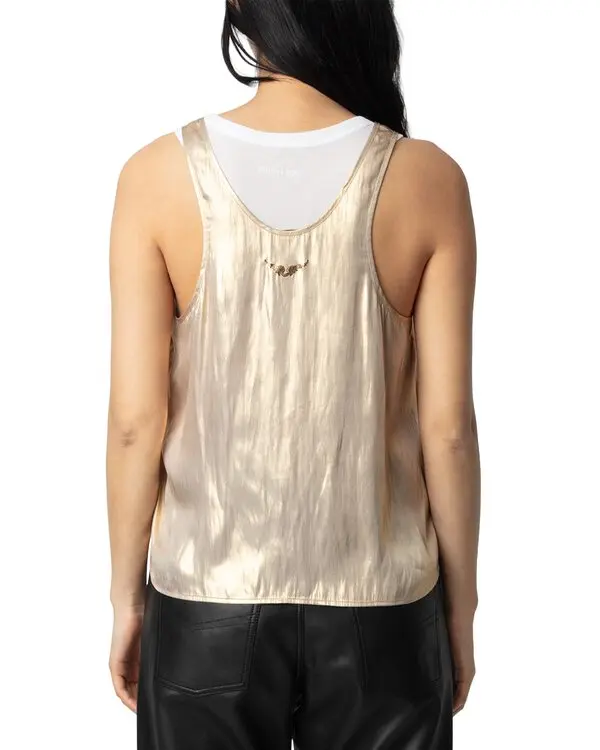 Zadig&Voltaire Tarys Satin Top - Gold