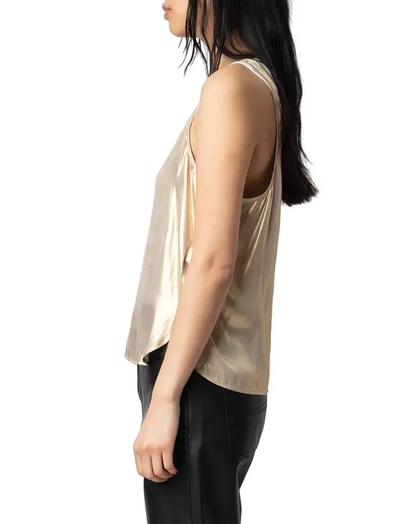 Zadig&Voltaire Tarys Satin Top - Gold