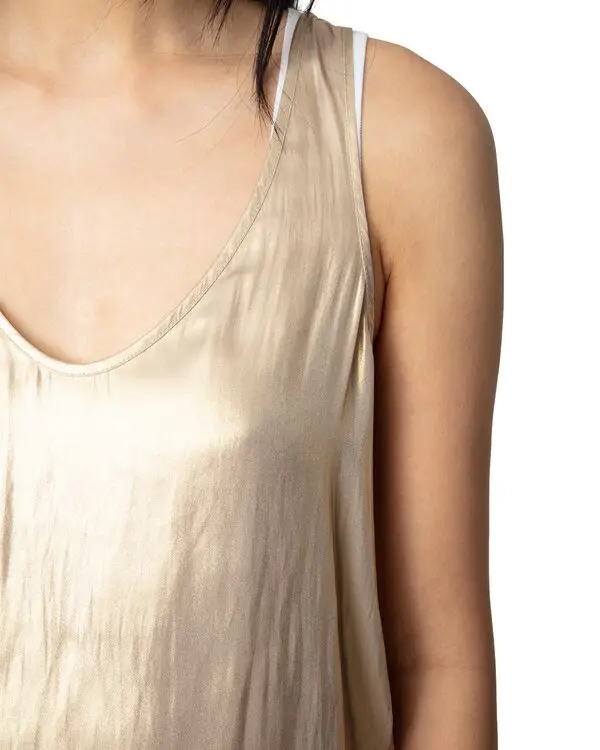 Zadig&Voltaire Tarys Satin Top - Gold