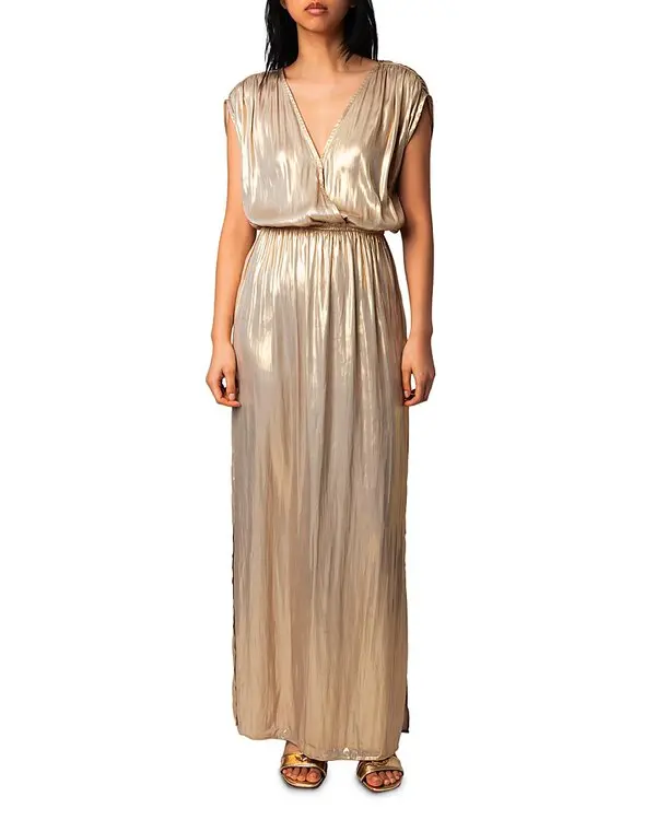 Zadig&Voltaire Ritmic Satin Dress In Gold - 50% Off | Editorialist