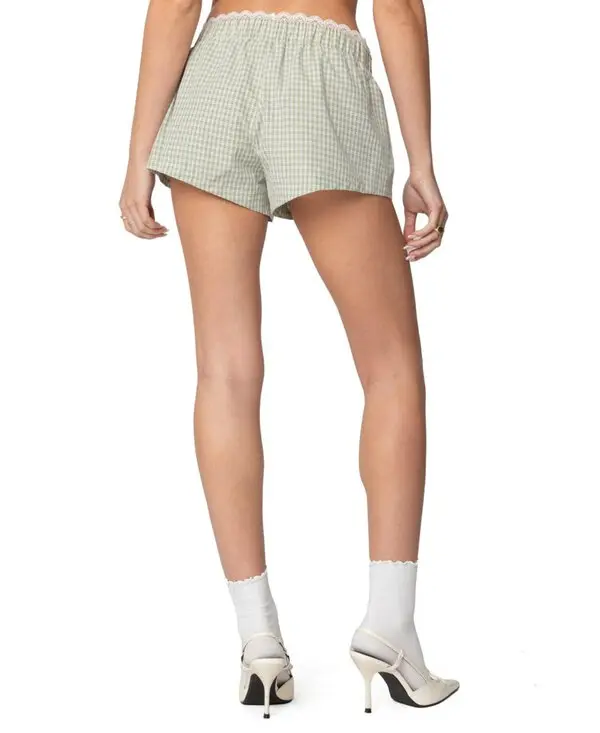 EDIKTED Lenorah Gingham Boxer Shorts