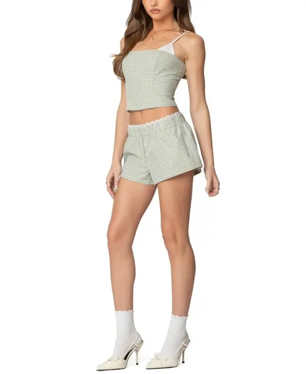 EDIKTED Lenorah Gingham Boxer Shorts