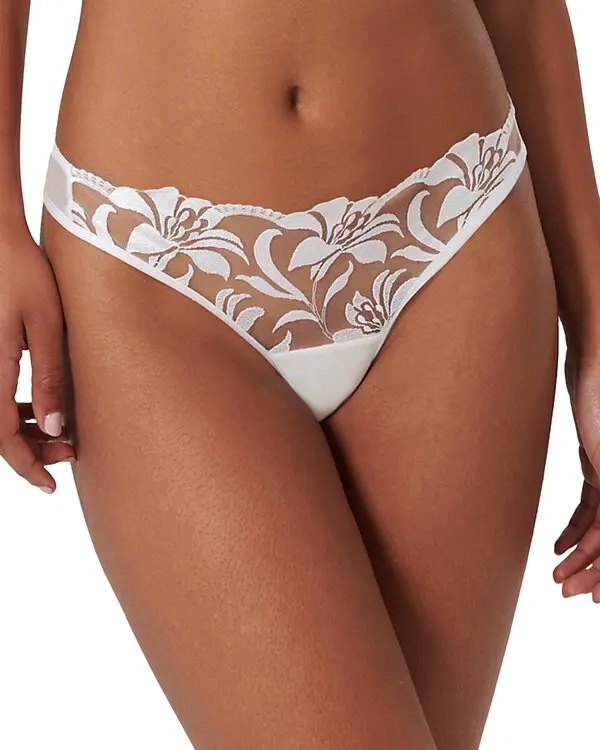 Bluebella Leonora Lace Thong Panties - White/sheer