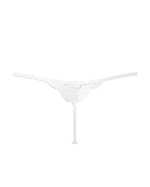Bluebella Leonora Lace Thong Panties - White/sheer