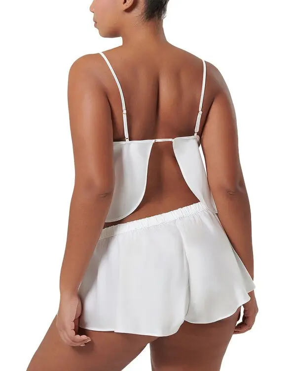 Bluebella Leonora Luxury Satin Cami & Short Set - White/sheer