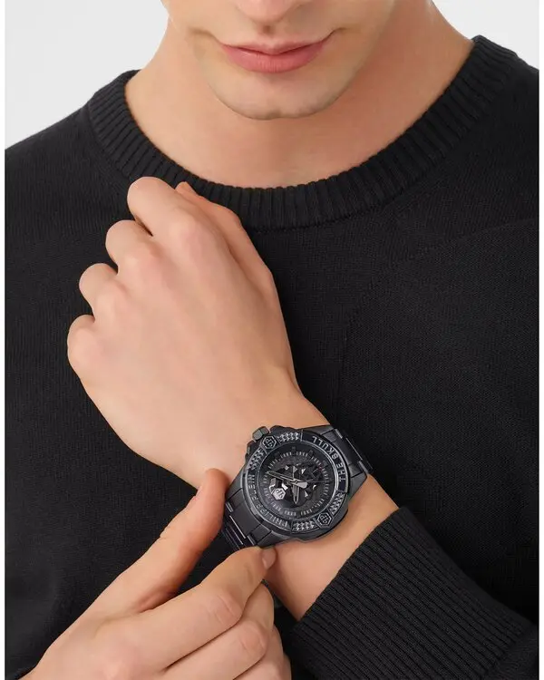 Philipp Plein The $kull Watch, 44mm - Black/black