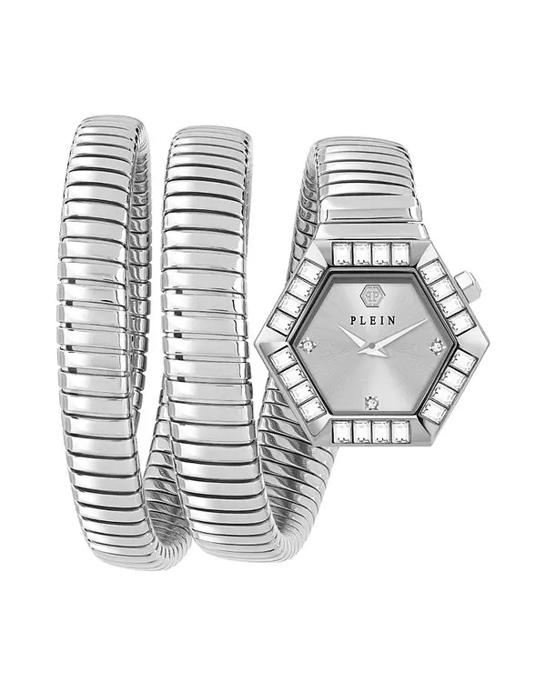 Philipp Plein Nake Hexagon Watch, 28mm - Silver/silver