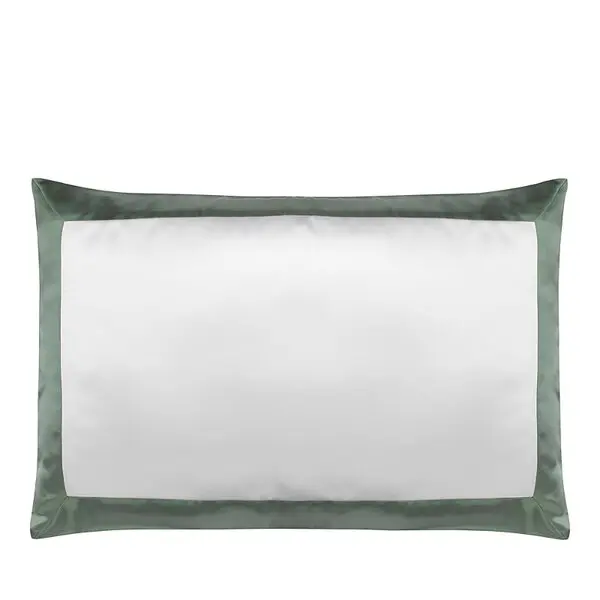 Gingerlily Ebury Housewife Silk Pillowcase, Standard - White/green