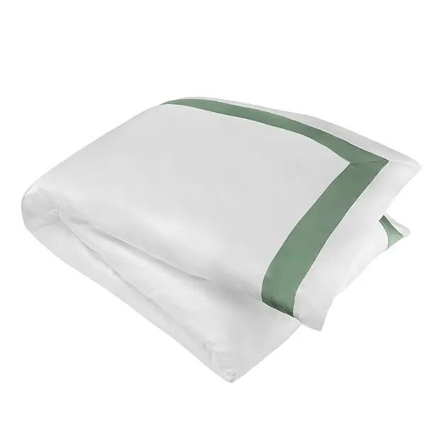 Gingerlily Ebury Silk Duvet Cover, Queen - White/green