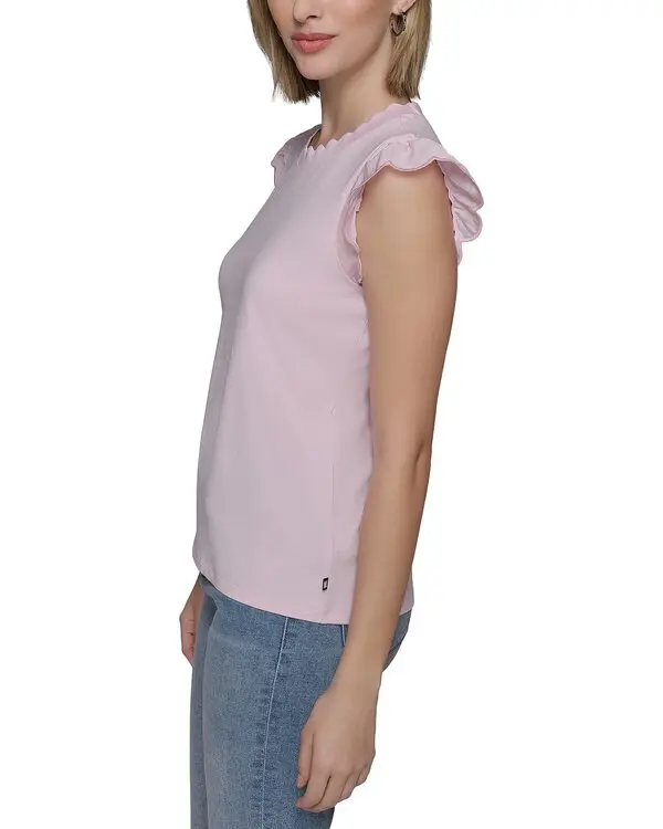 Karl Lagerfeld Paris Sleeveless Ruffled Top - Parfait