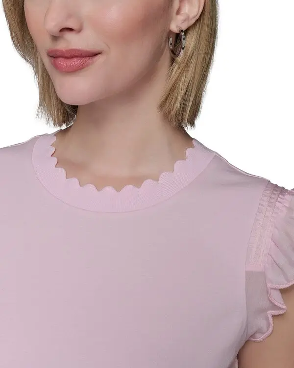 Karl Lagerfeld Paris Sleeveless Ruffled Top - Parfait
