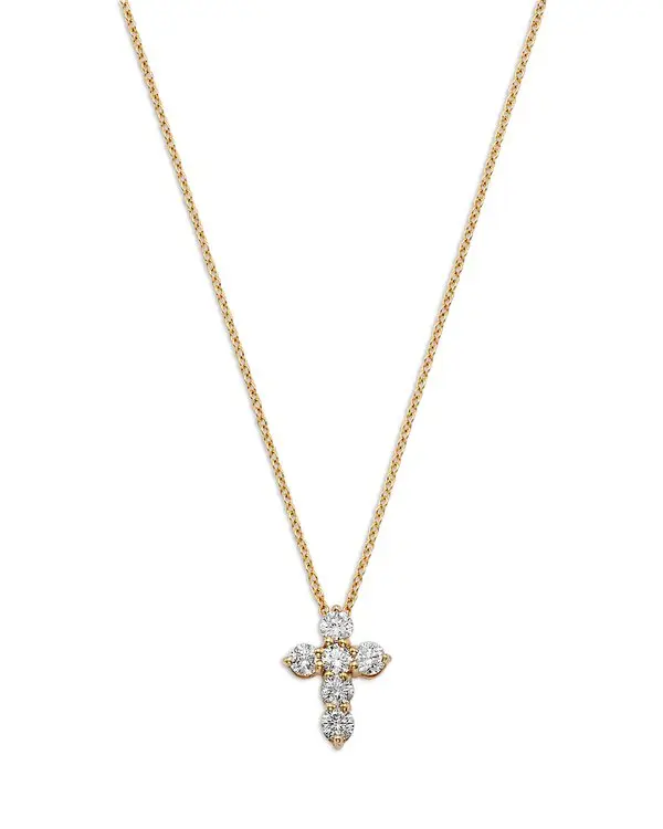 Bloomingdale'S Diamond Cross Pendant Necklace - Gold