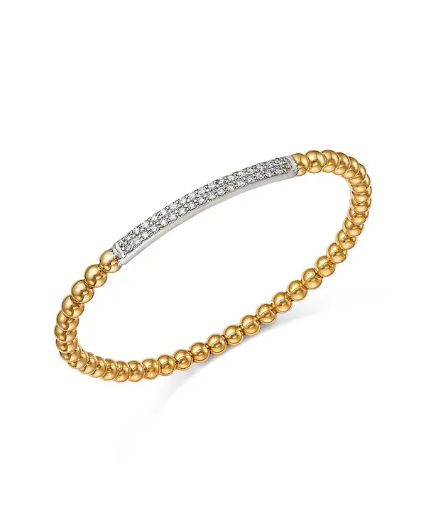 Bloomingdale'S Diamond And 14k Beaded Bracelet - Yellow Gold