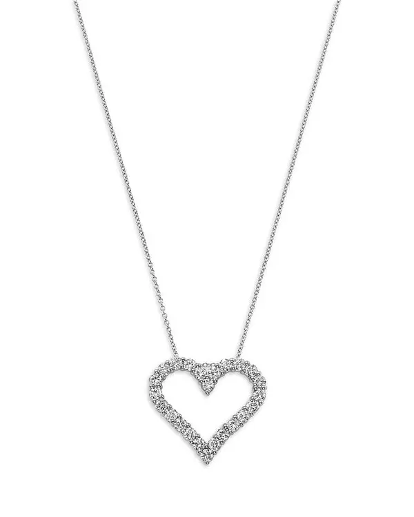 Bloomingdale'S Diamond Heart Pendant Necklace, 1.8 Tcw - White