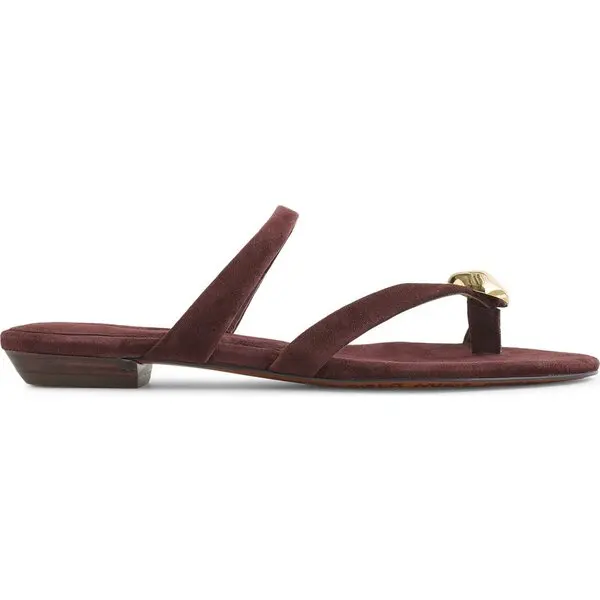 Madewell The Mila Hardware Toe Loop Slide Sandal - Espresso Bean
