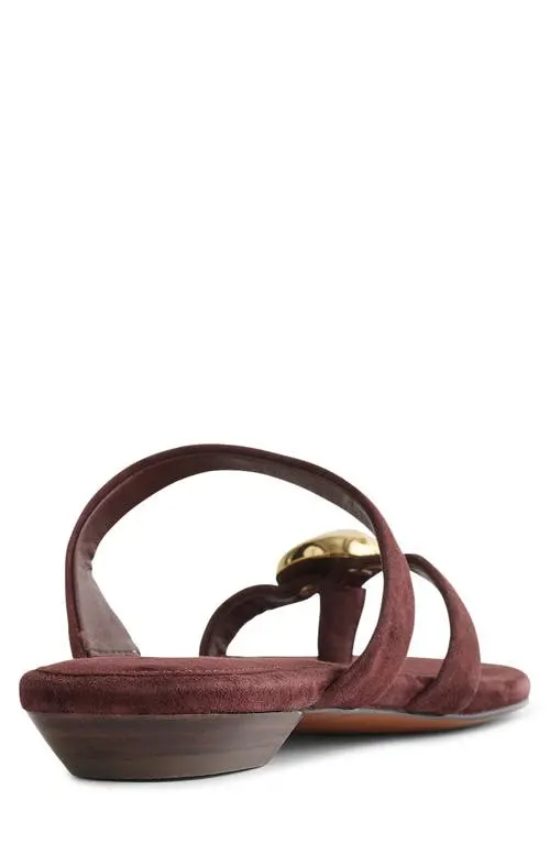 Madewell The Mila Hardware Toe Loop Slide Sandal - Espresso Bean