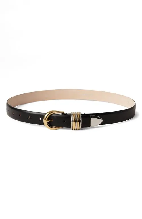 DEHANCHE Hollyhock Leather Belt - Black/silver/gold