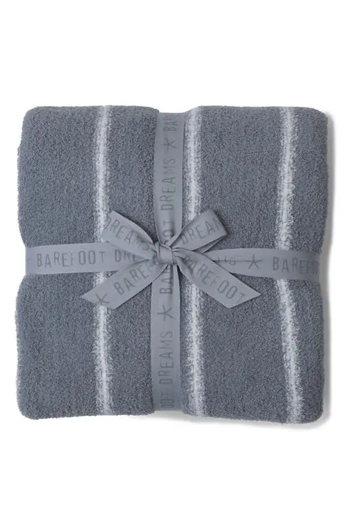 Barefoot Dreams Cozychic™ Pinstripe Bed Blanket - Moonbeam/ Pearl