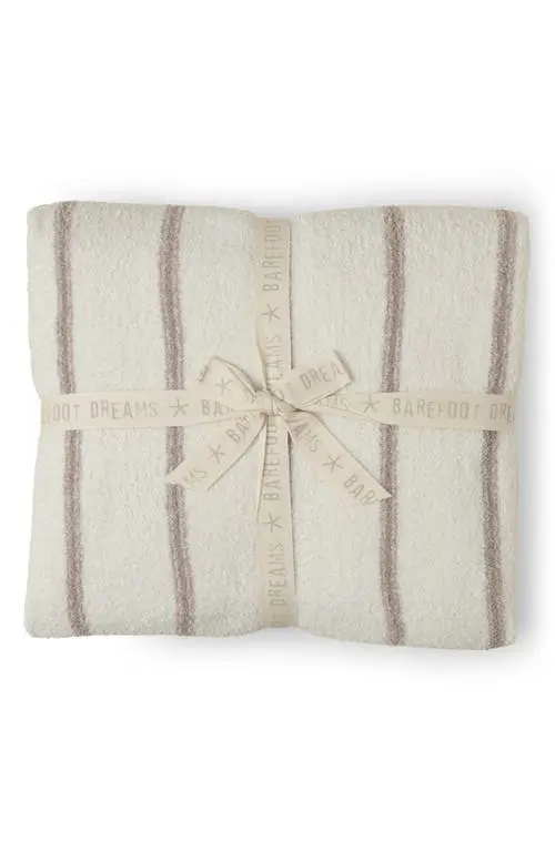 Barefoot Dreams Cozychic™ Pinstripe Bed Blanket - Pearl/ Taupe