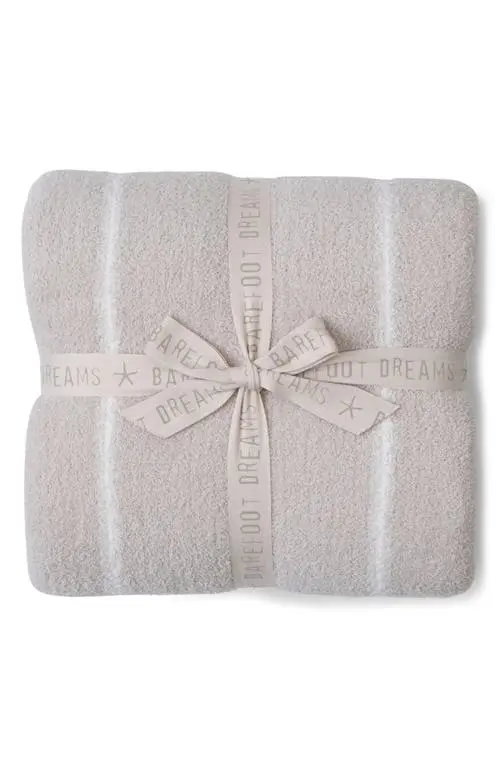 Barefoot Dreams Cozychic™ Pinstripe Bed Blanket - Stone/ Pearl