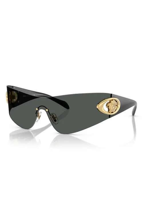 Versace 142mm Pillow Shield Sunglasses - Dark Grey