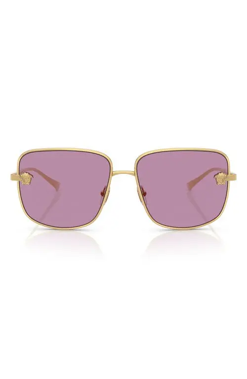 Versace 59mm Square Sunglasses - Gold/ Pink