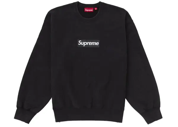 Supreme Washed Box Logo Crewneck Sweatshirt - Black