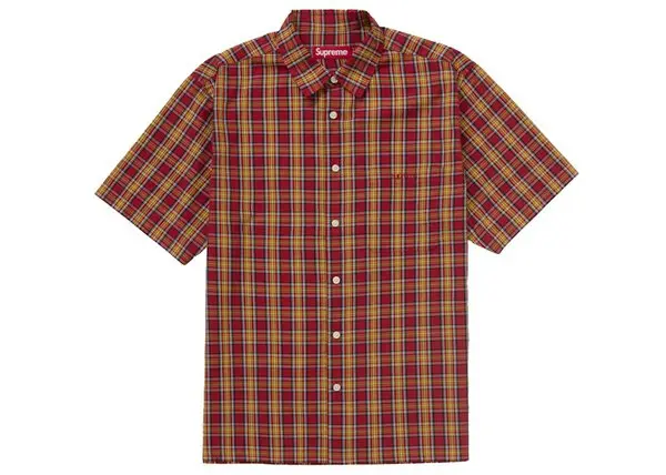 Supreme Mini Plaid Short Sleeve Shirt - Orange