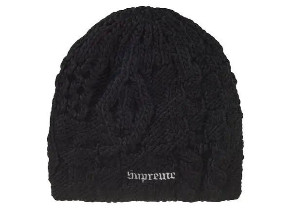 Supreme Block Knit Beanie - Black
