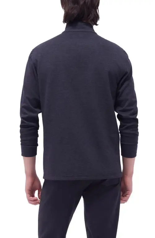 Bugatchi Quarter Zip Performance Pullover - Black