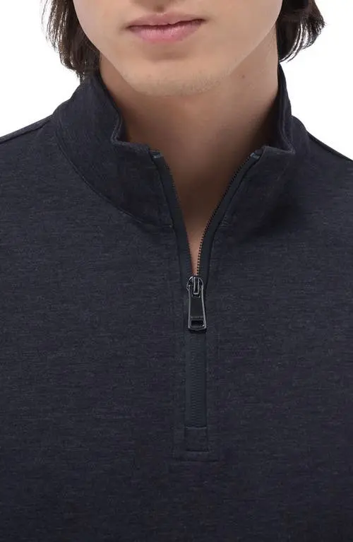 Bugatchi Quarter Zip Performance Pullover - Black