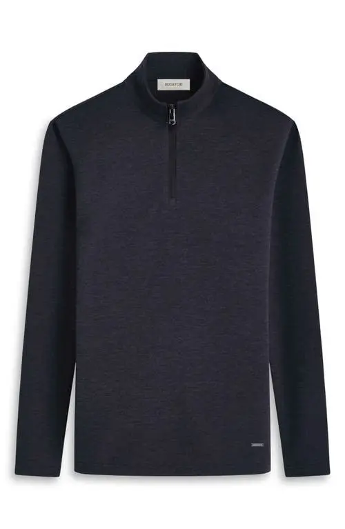 Bugatchi Quarter Zip Performance Pullover - Black