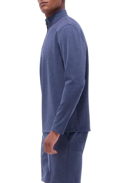 Bugatchi Quarter Zip Performance Pullover - Navy