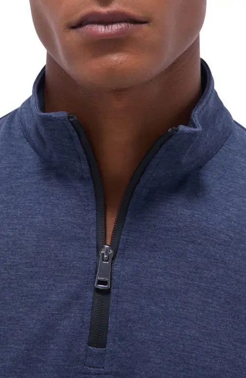 Bugatchi Quarter Zip Performance Pullover - Navy